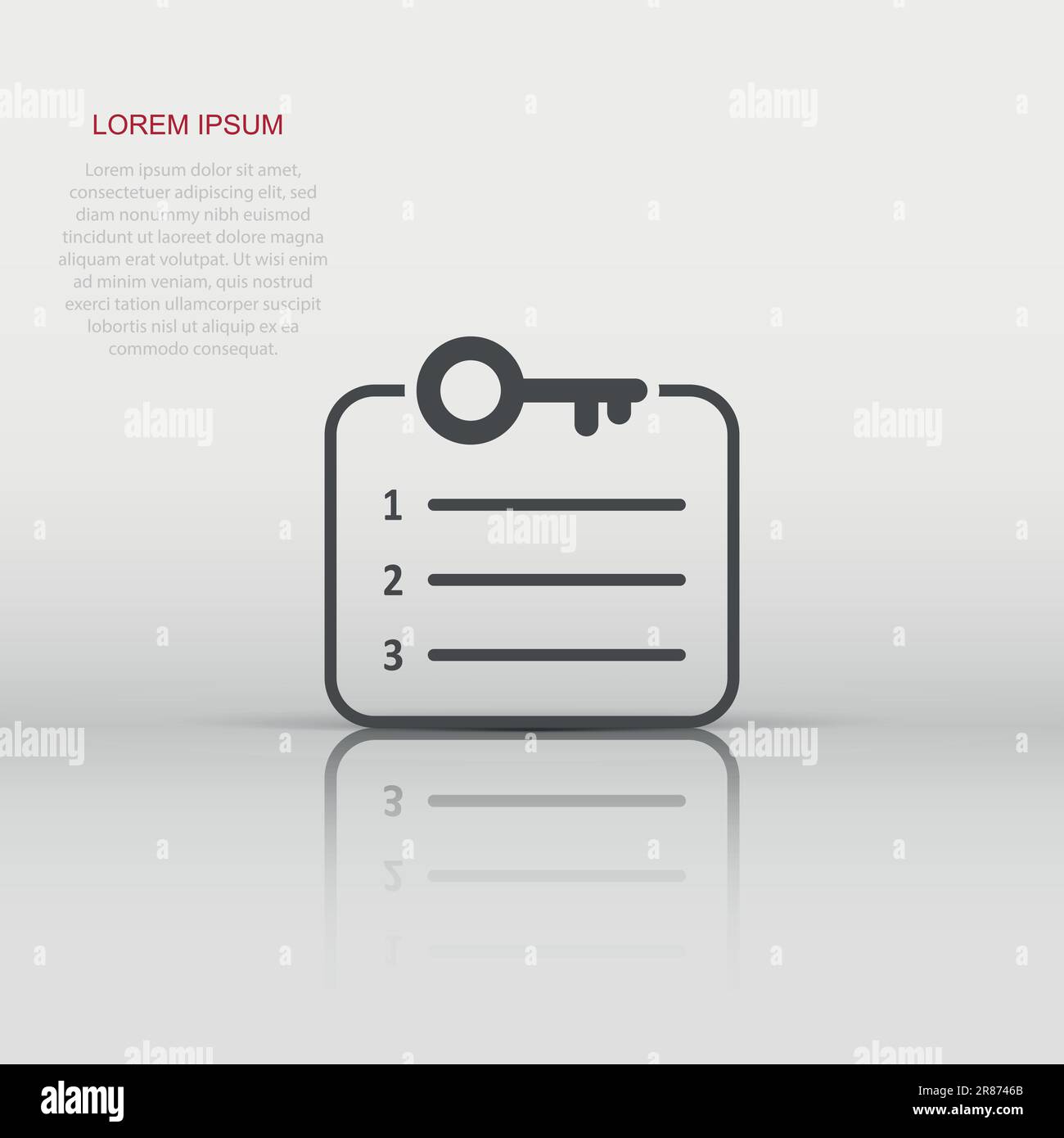 Password account icon in flat style. Keyword vector illustration on ...
