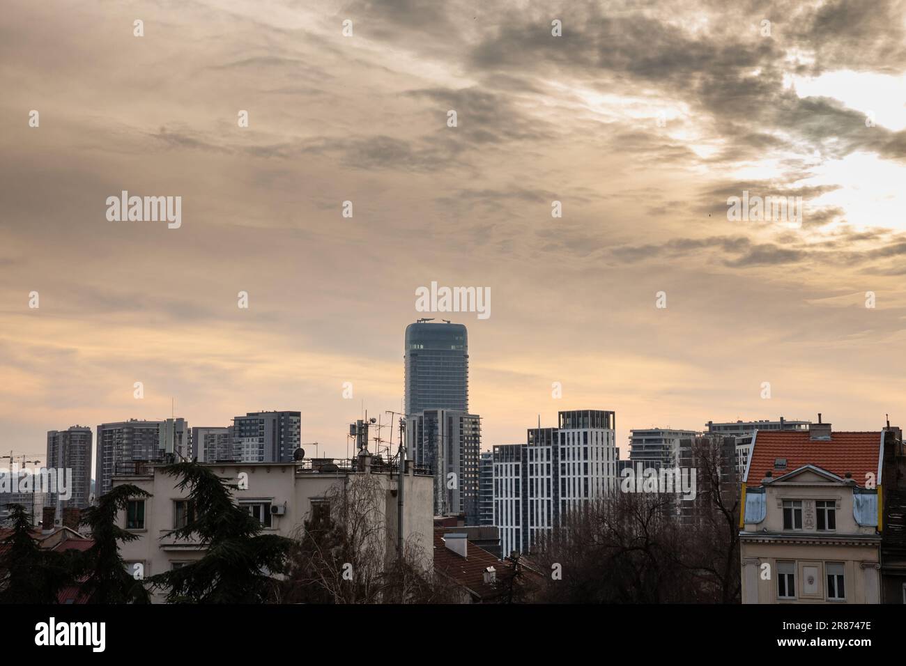 Picture of a European construction site, in an area for residential ...