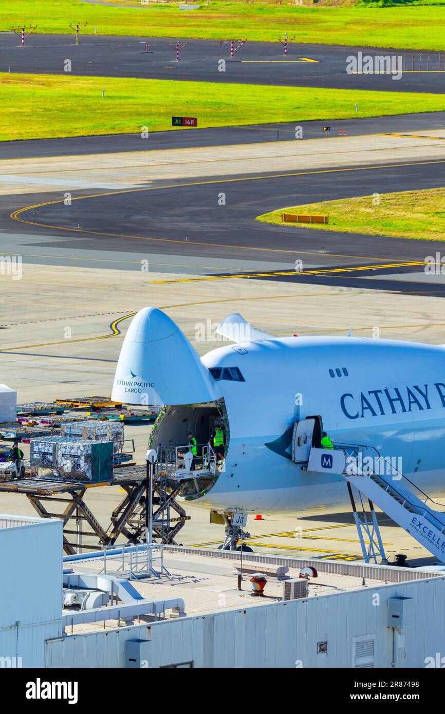 A Cathay Pacific Cargo jet being loaded at Sydney (Kingsford Smith ...