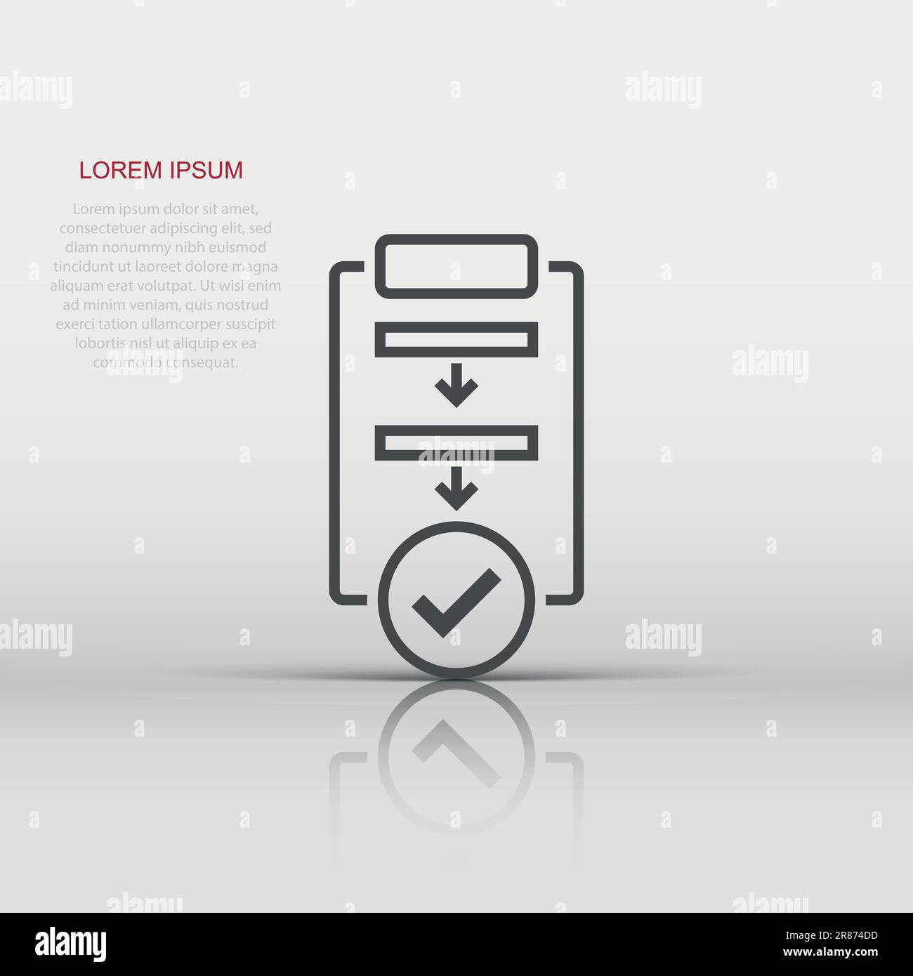 Procedure list icon in flat style. Document project vector illustration ...