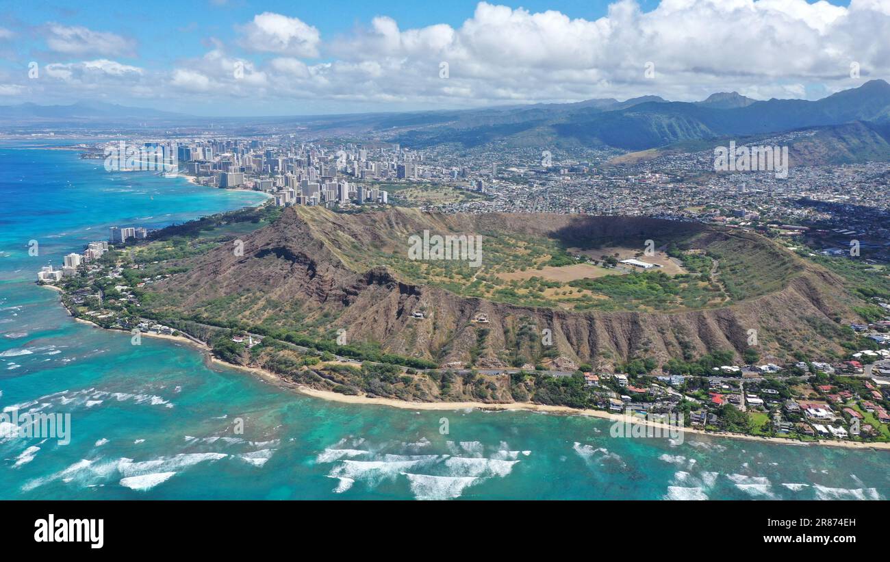 Aerial view diamond head crater hi-res stock photography and images - Alamy