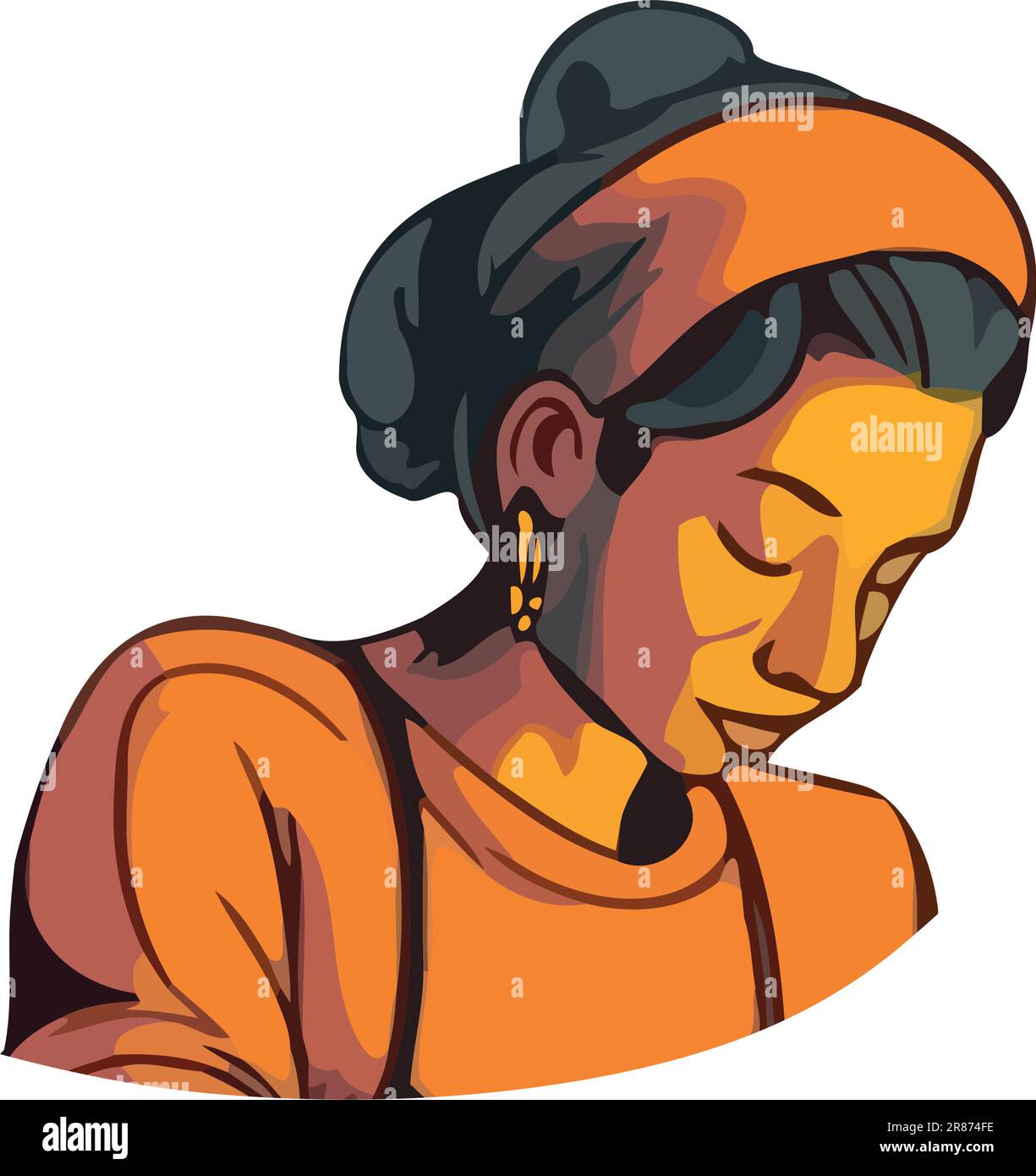 One person smiling, a vector cartoon portrait Stock Vector Image & Art ...