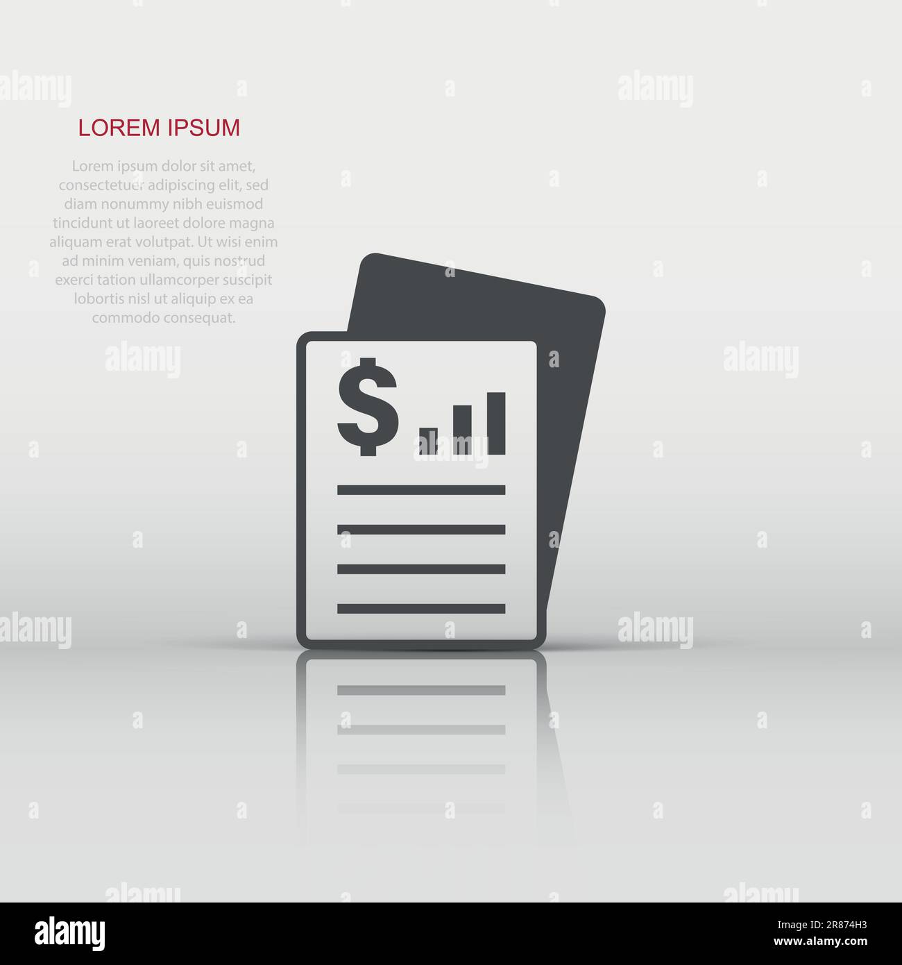 Financial statement icon in flat style. Document vector illustration on ...