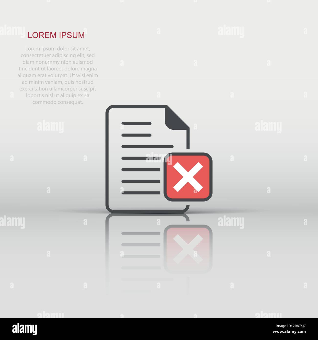 Document error icon in flat style. Broken report vector illustration on ...
