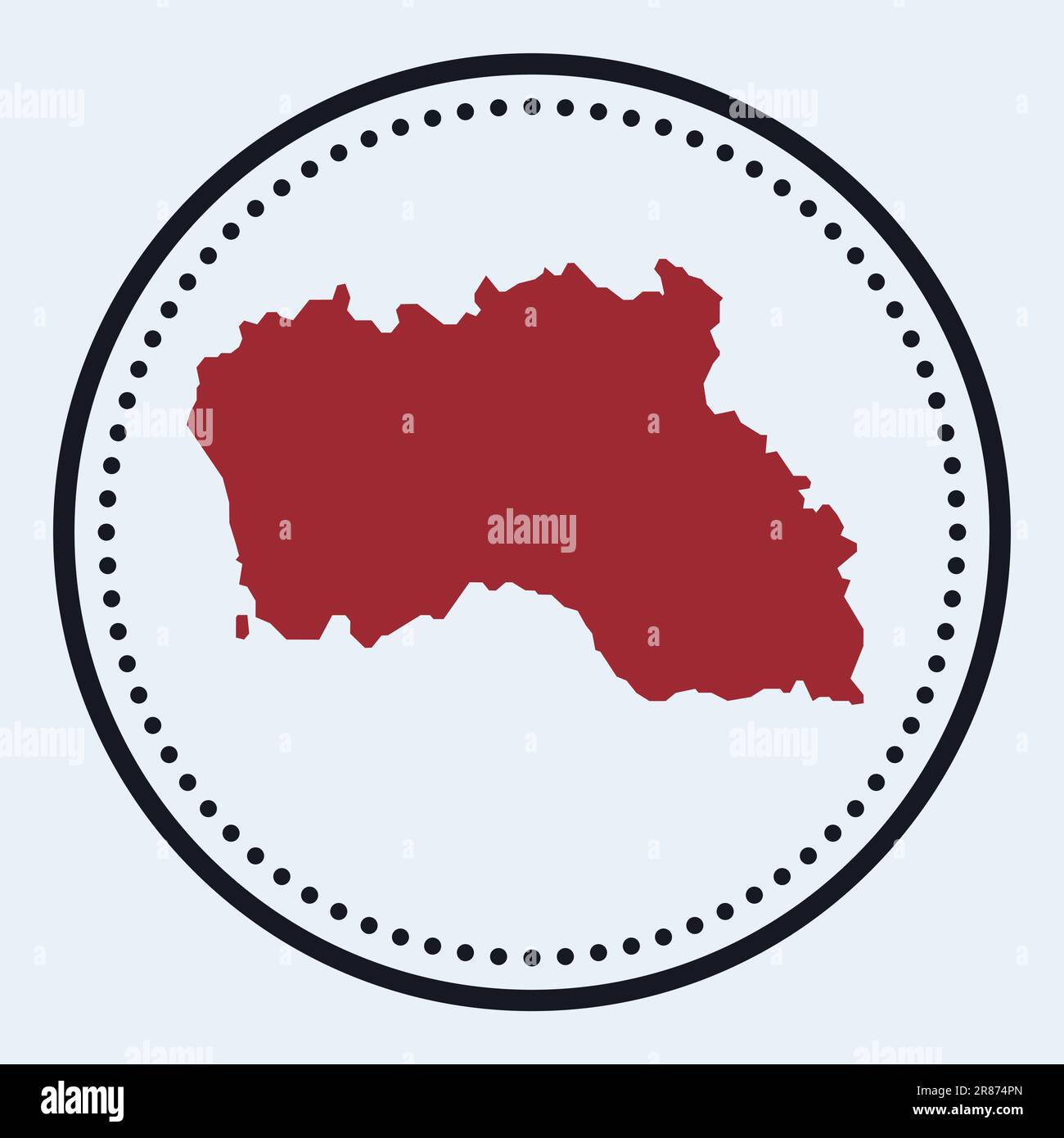 Santa Maria Island round stamp. Round logo with map and title. Stylish ...
