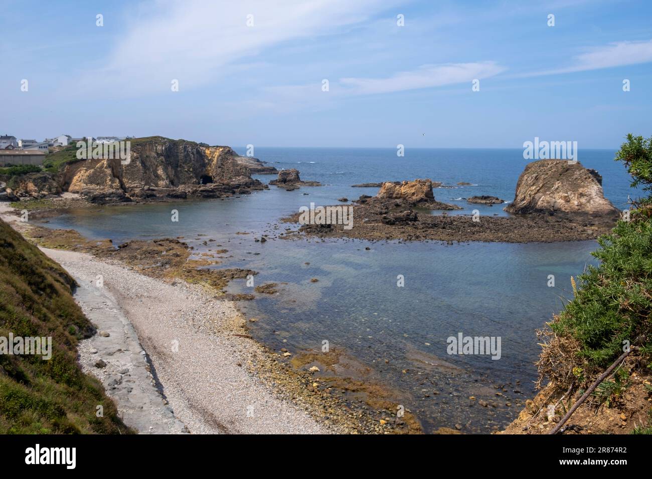 Beach of Represas in Tapia de Casariego, Asturias, Spain. Cantabrian ...