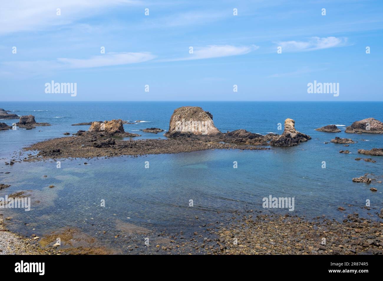 Beach of Represas in Tapia de Casariego, Asturias, Spain. Cantabrian ...