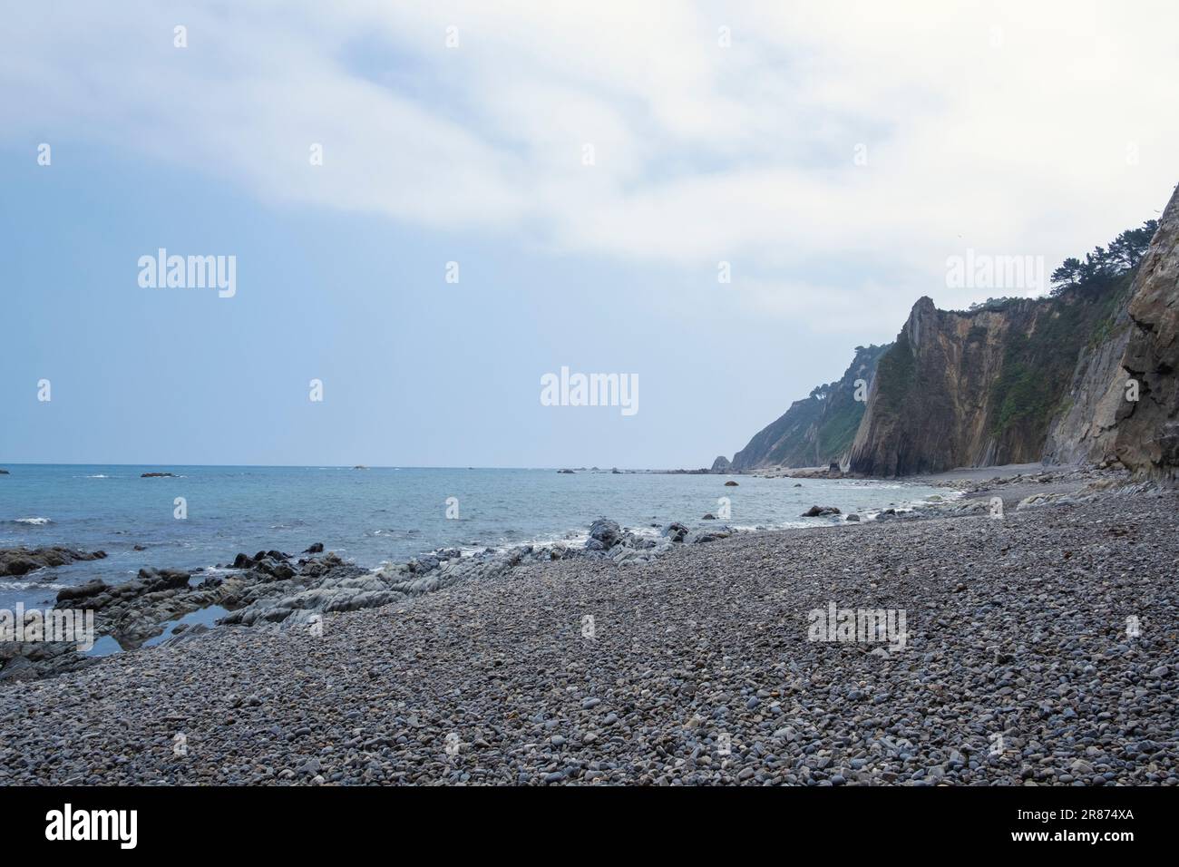 Ballota beach also known as Rio Cabo beach in Cudillero, Asturias ...