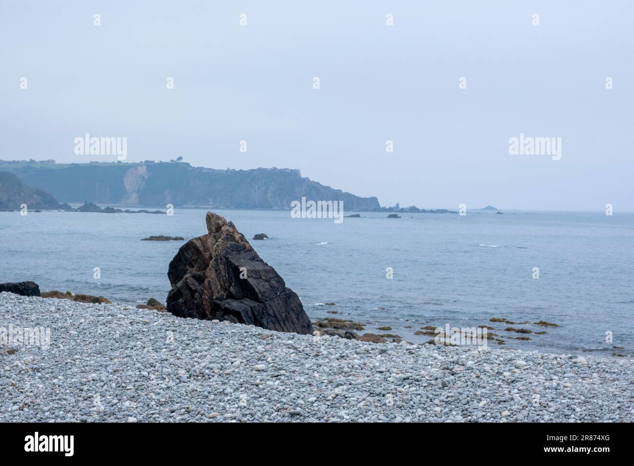 Ballota beach also known as Rio Cabo beach in Cudillero, Asturias ...