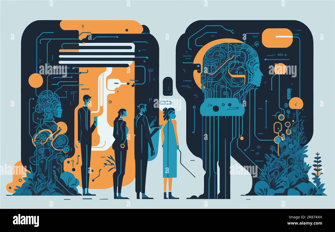 illustration that explores the ethical considerations and societal ...