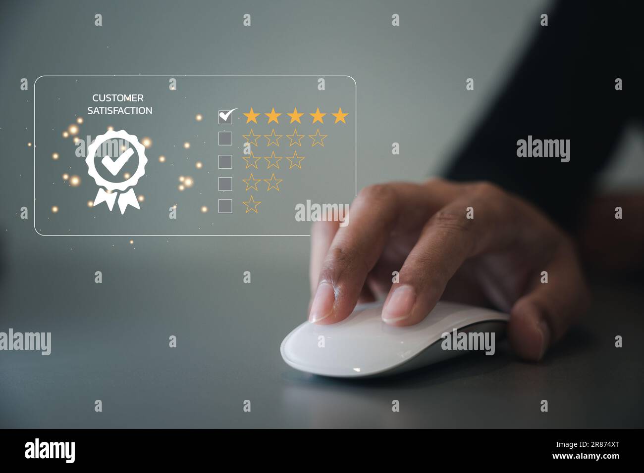 Modern technology and customer satisfaction concept Stock Photo - Alamy
