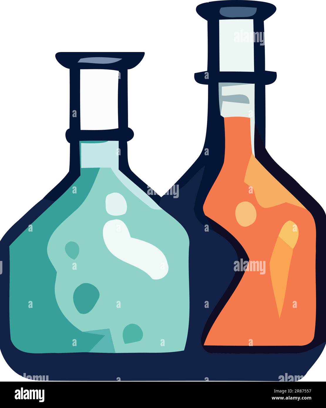 Transparent beaker with liquid on flat surface Stock Vector Image & Art ...