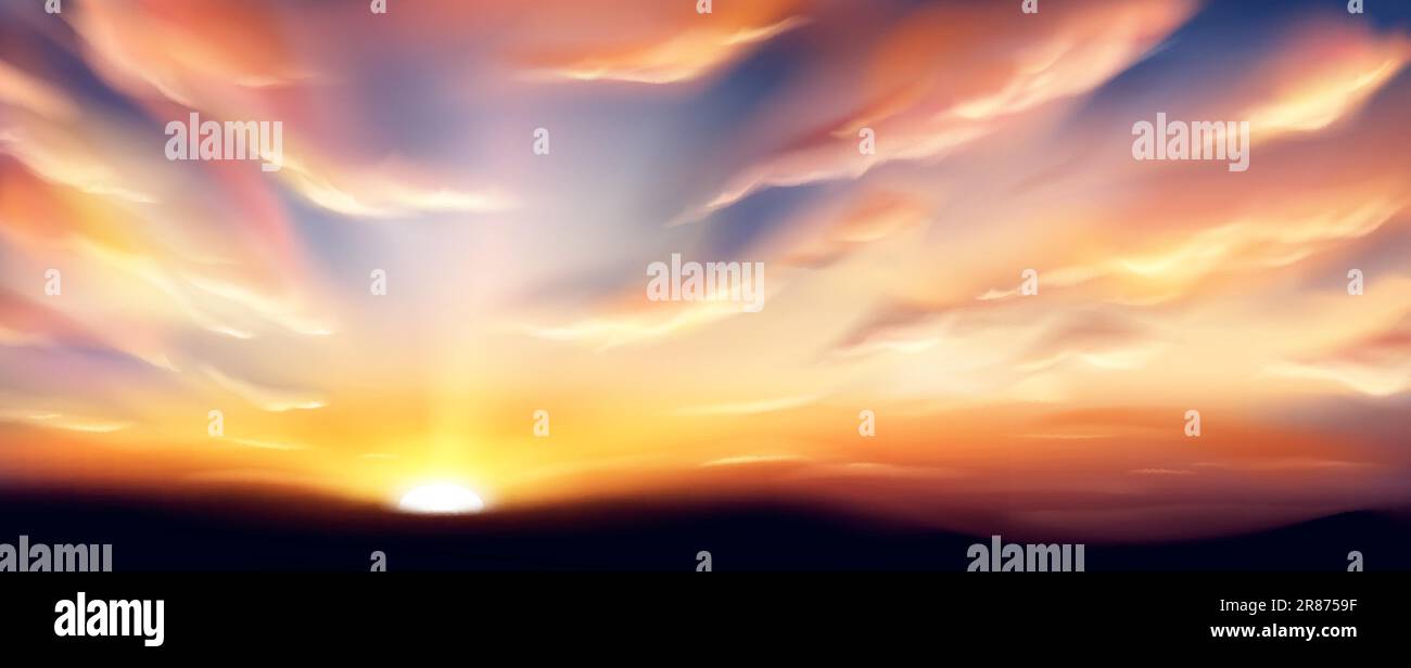 Golden hour with cloud Stock Vector Images - Alamy