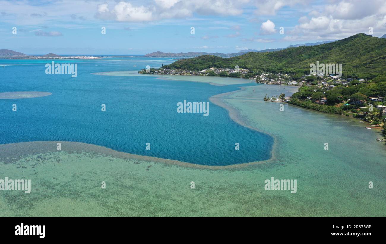 Aerial view kualoa regional park hi-res stock photography and images ...