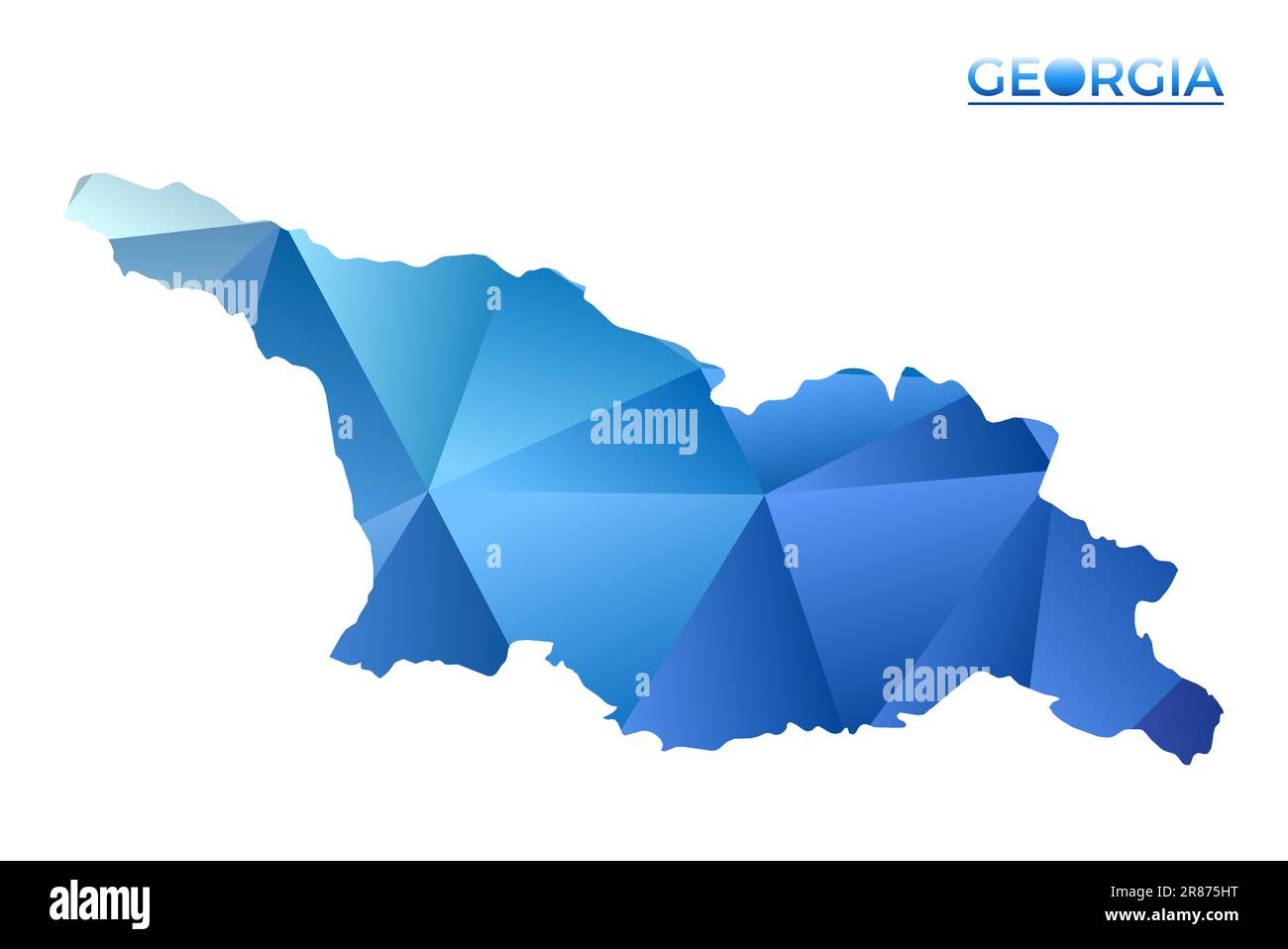 Vector polygonal Georgia map. Vibrant geometric country in low poly ...