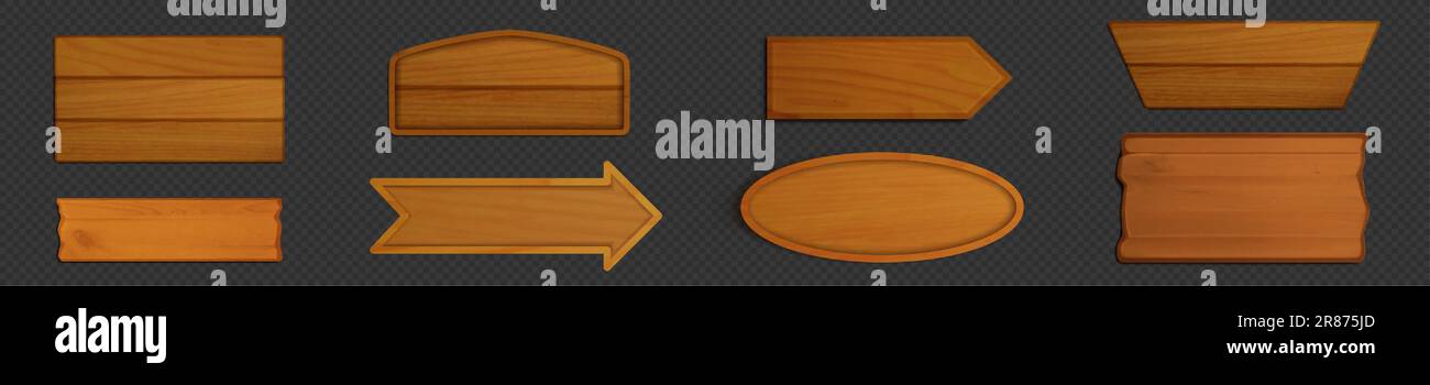 Wooden signs, boards and banners different shapes. Arrow signboard from ...