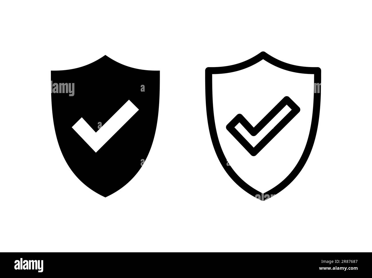Shield check mark icon set. Protection approve sign. Safe icon vector ... Shield check mark icon set. Protection approve sign. Safe icon vector ...