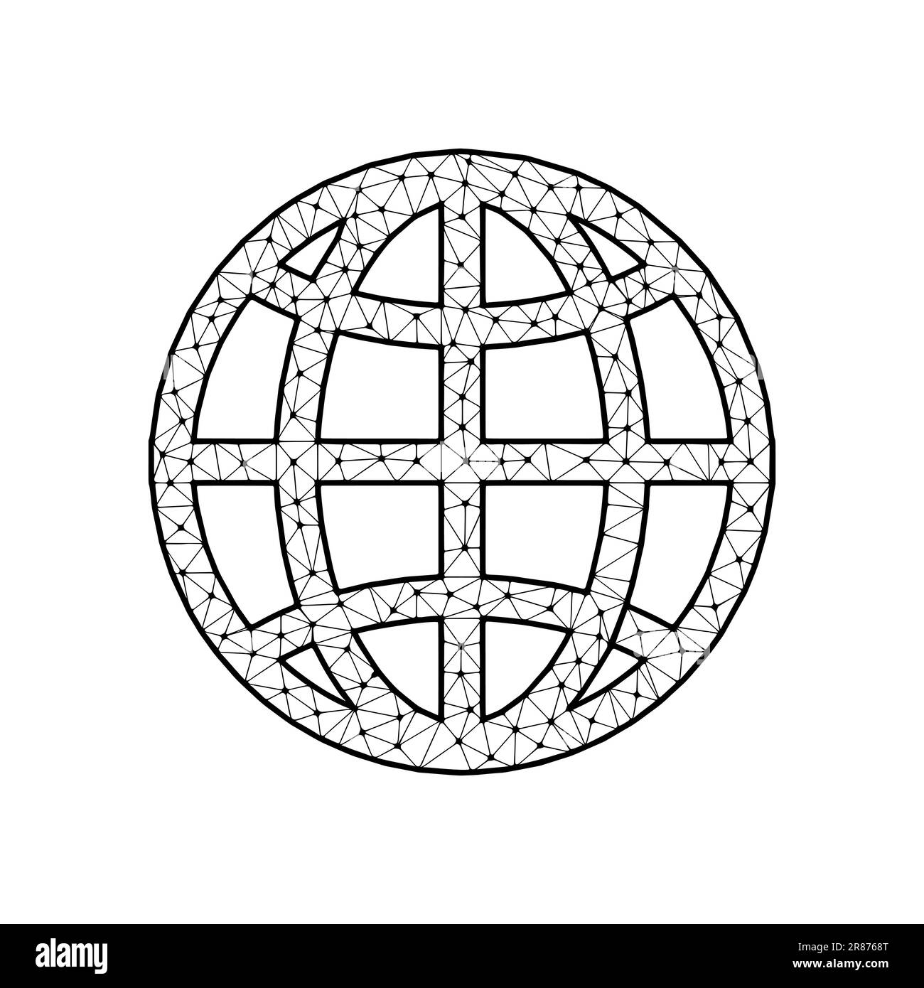 Globe polygonal vector illustration isolated on white background ...