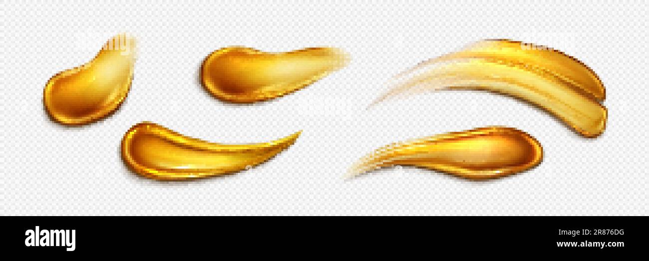 Brush strokes of gold paint. Stains and smears of luxury cosmetic ...