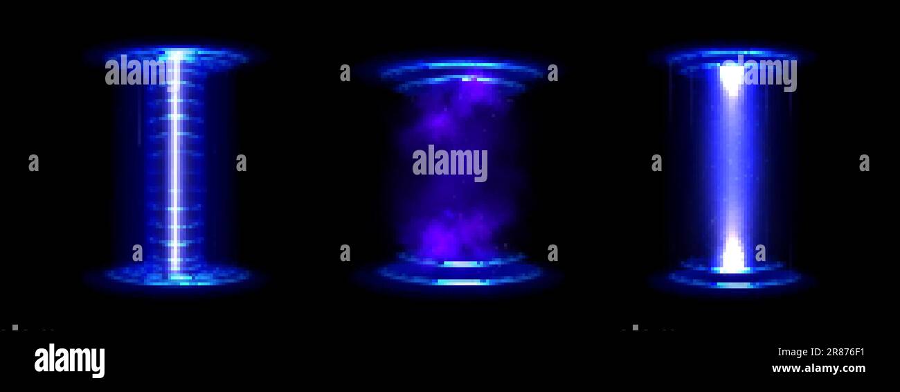 Circle hologram game portal with hud light effect. Futuristic ...