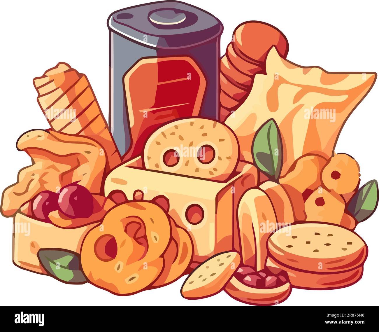 baked meal variety and soda Stock Vector Image & Art - Alamy