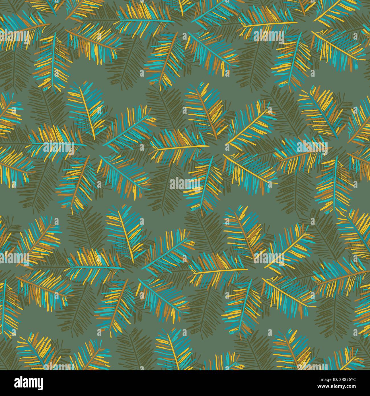 Tree leaves seamless pattern. Abies grandis vector illustration ...
