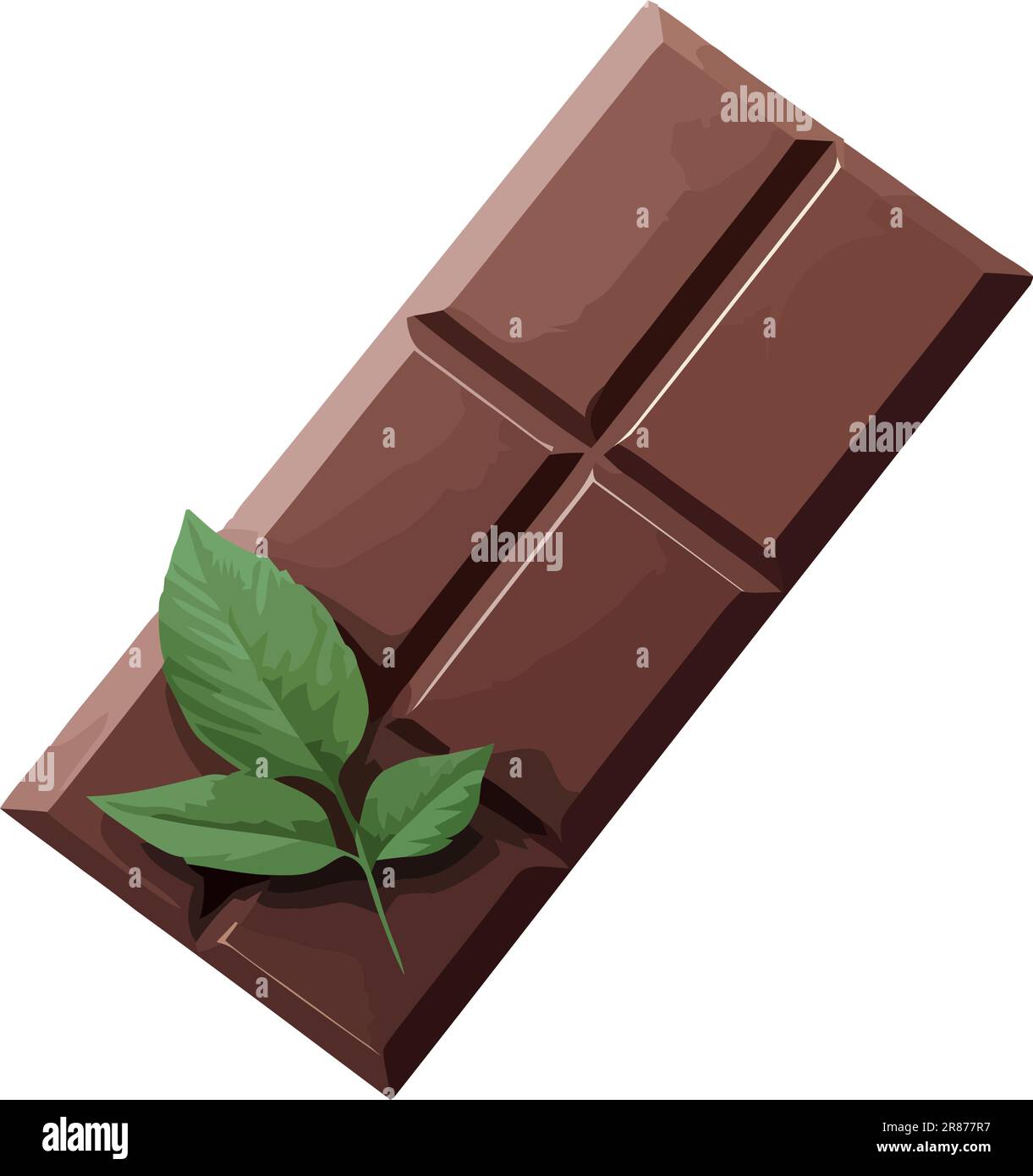 Chocolate bar and leaves Stock Vector Image & Art - Alamy