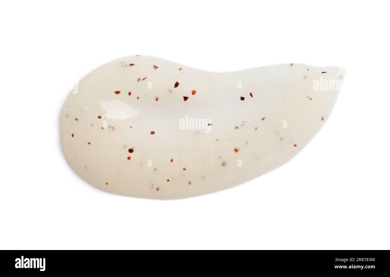 Sample of natural scrub isolated on white, top view Stock Photo - Alamy