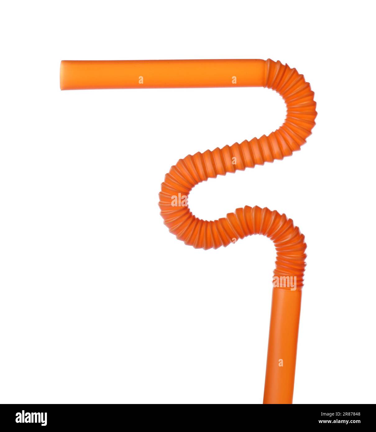 Orange plastic cocktail tube isolated on white Stock Photo - Alamy