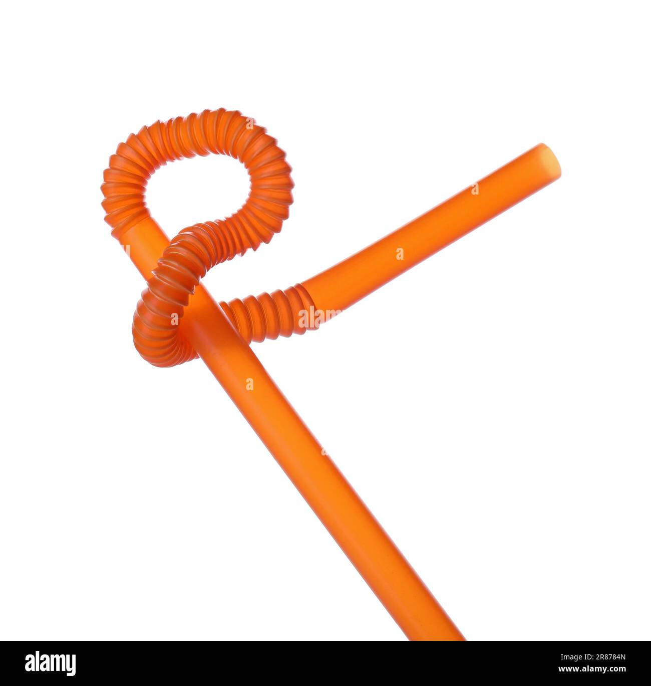 Orange plastic cocktail tube isolated on white Stock Photo - Alamy