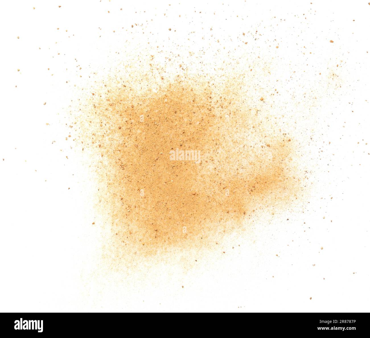 Brown dust scattered on white background, top view Stock Photo - Alamy