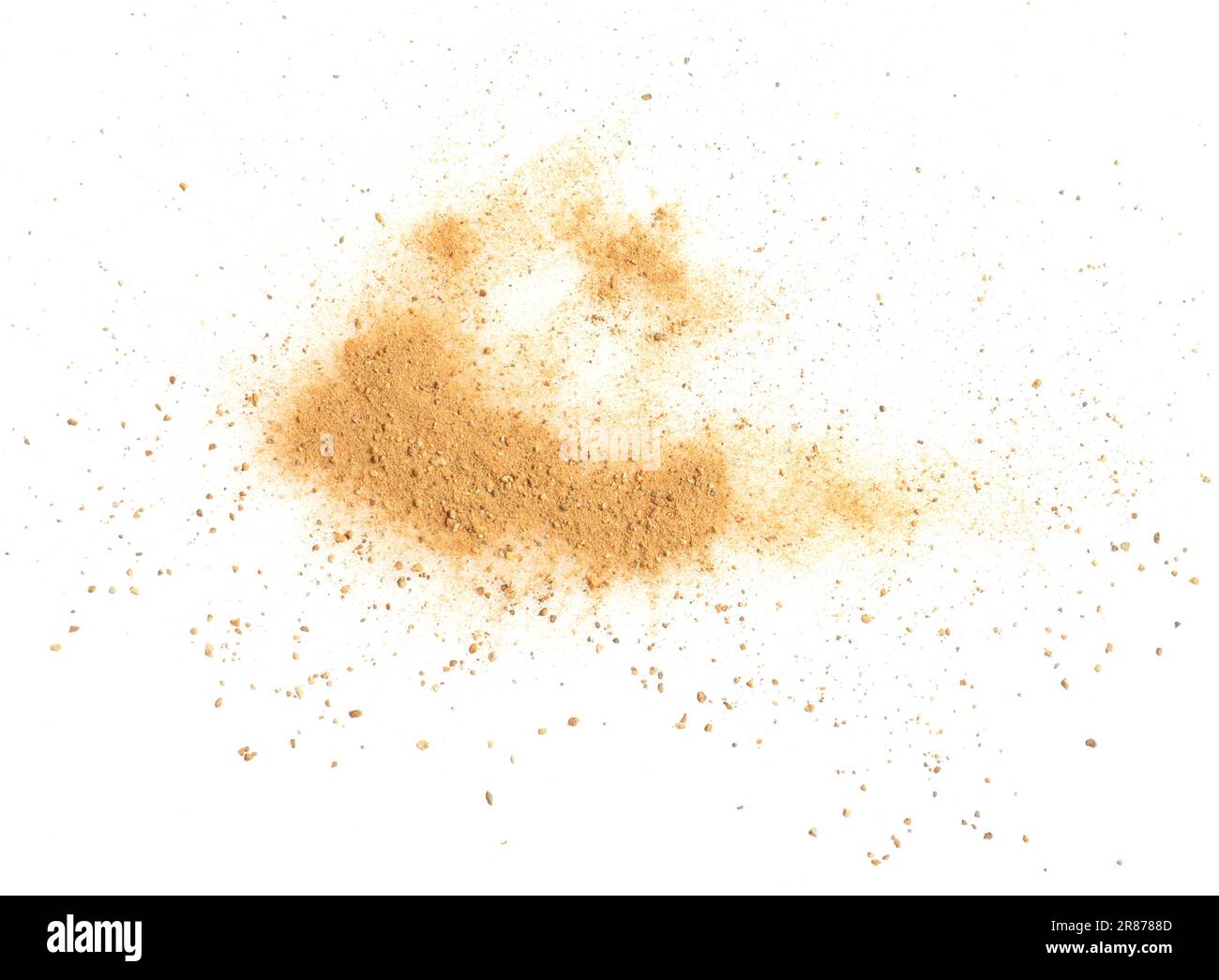 Brown dust scattered on white background, top view Stock Photo - Alamy