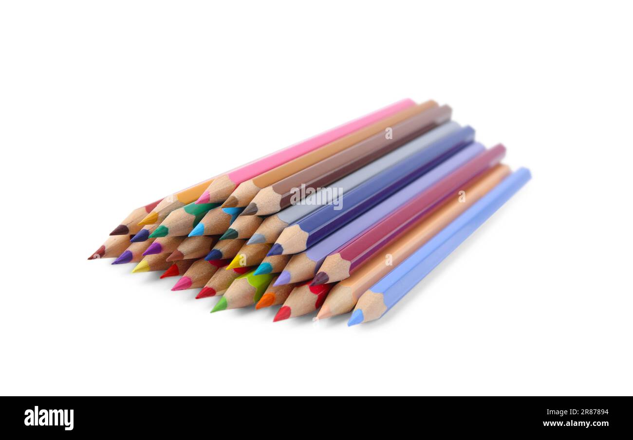 Stack colorful wooden pencils hi-res stock photography and images - Alamy
