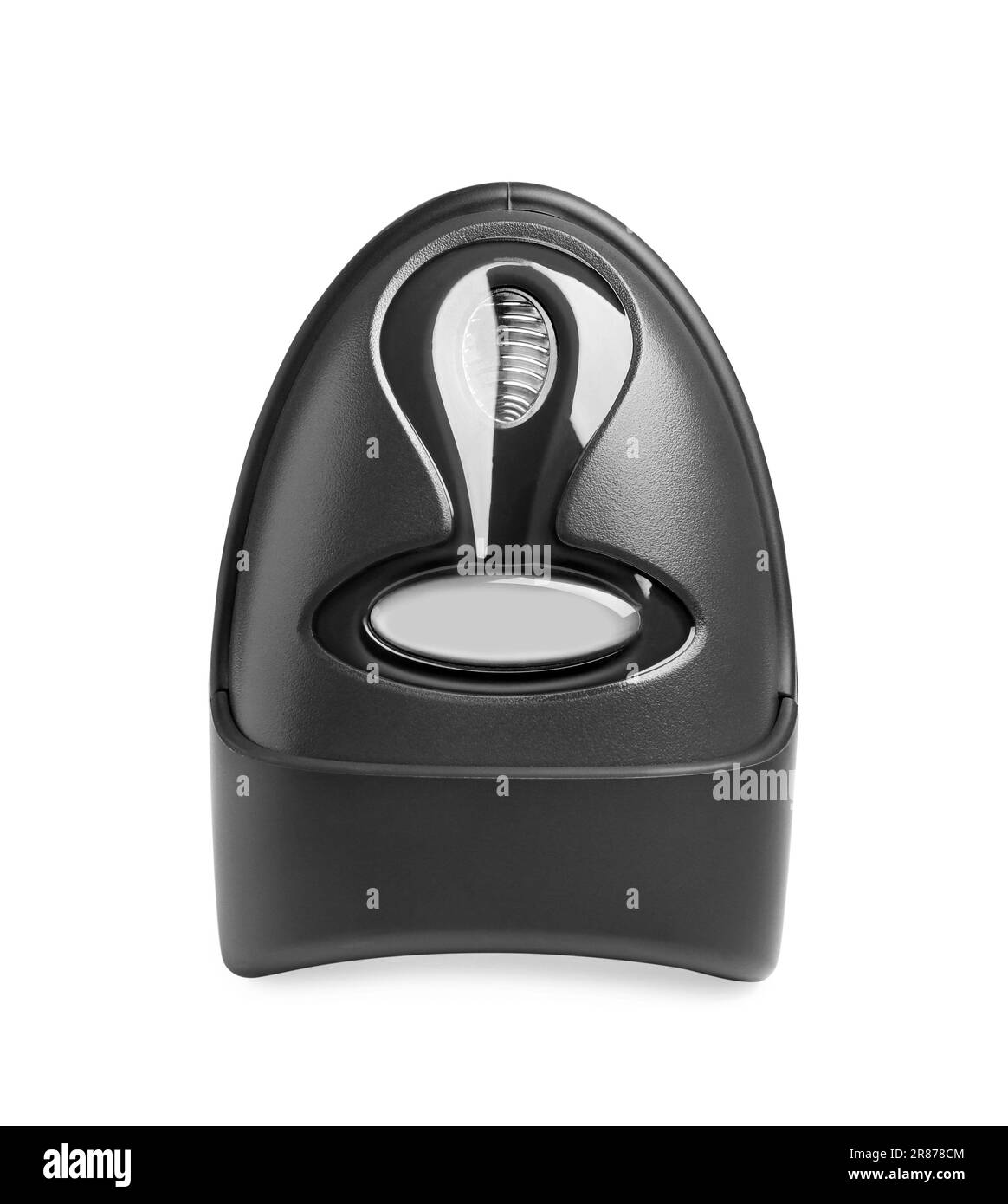 Black modern barcode scanner isolated on white Stock Photo - Alamy