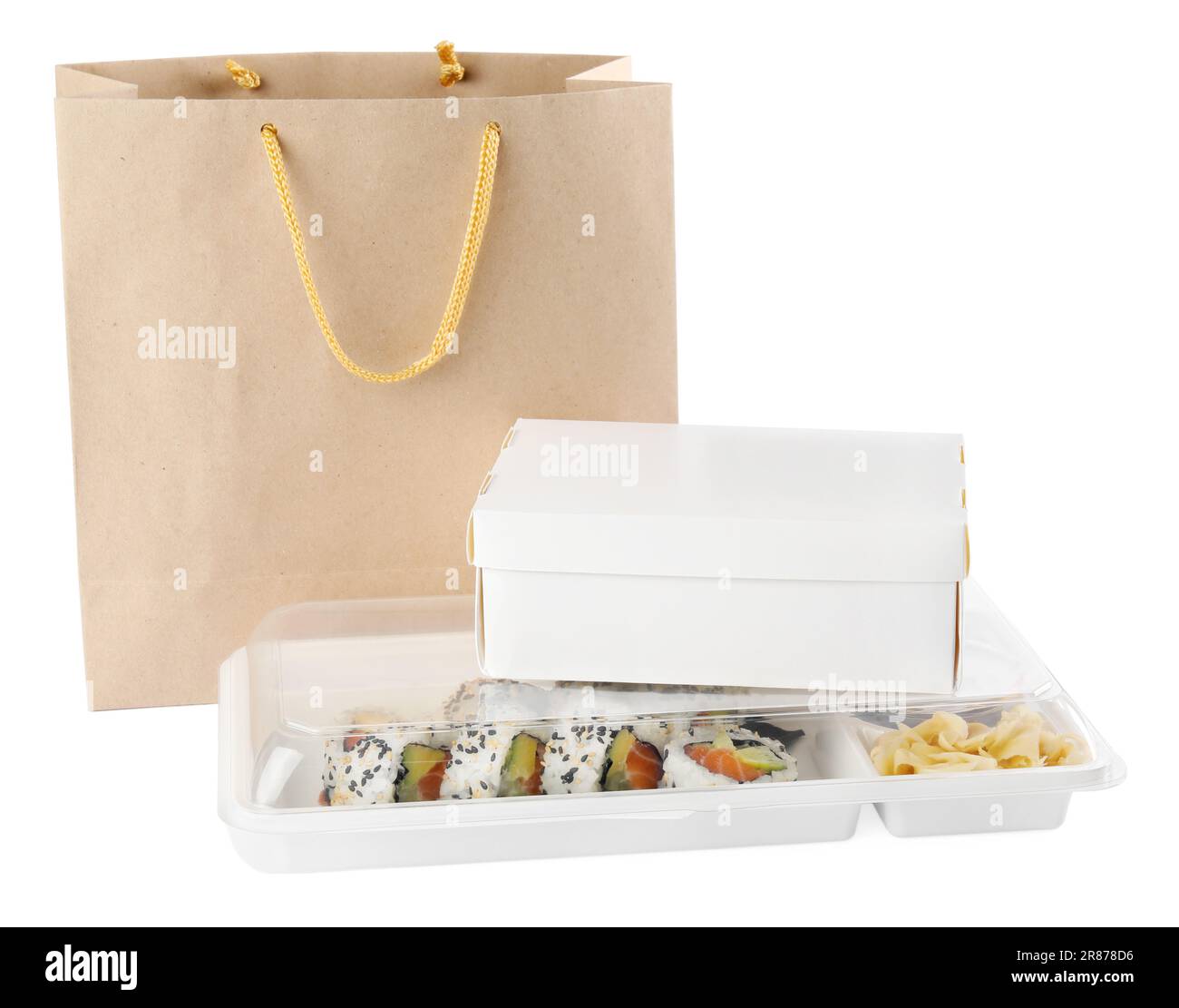 Plastic boxes sushi rolls Cut Out Stock Images & Pictures - Alamy