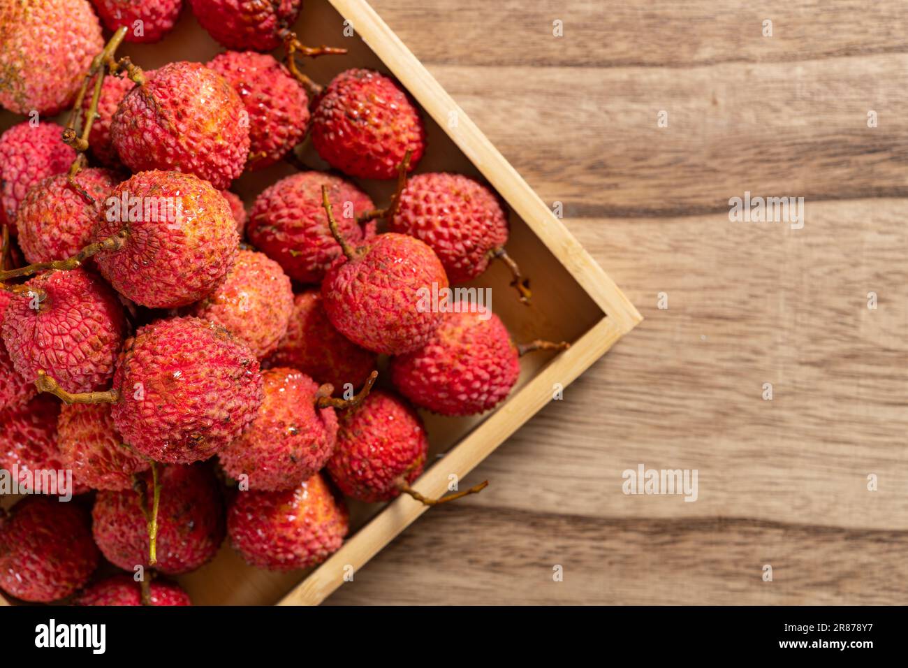 top view lichees at horizontal composition Stock Photo - Alamy