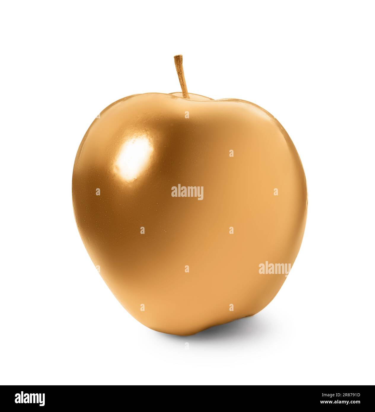 Shiny stylish golden apple isolated on white Stock Photo - Alamy