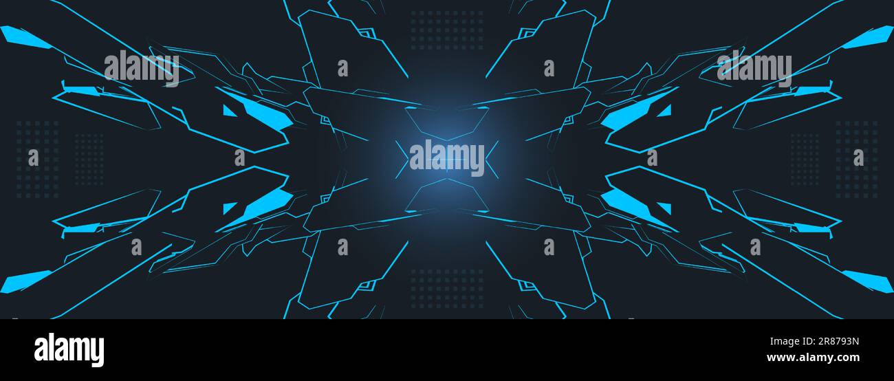 Gaming control interface screen. Dark blue vector futuristic HUD ...