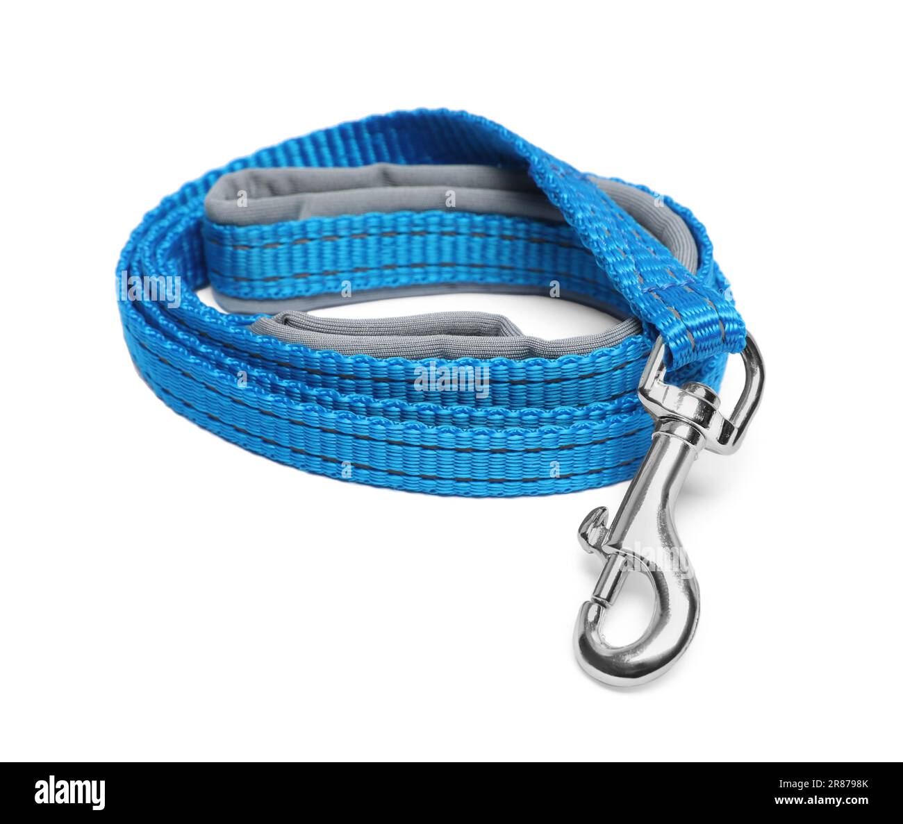 Light blue dog leash isolated on white Stock Photo - Alamy