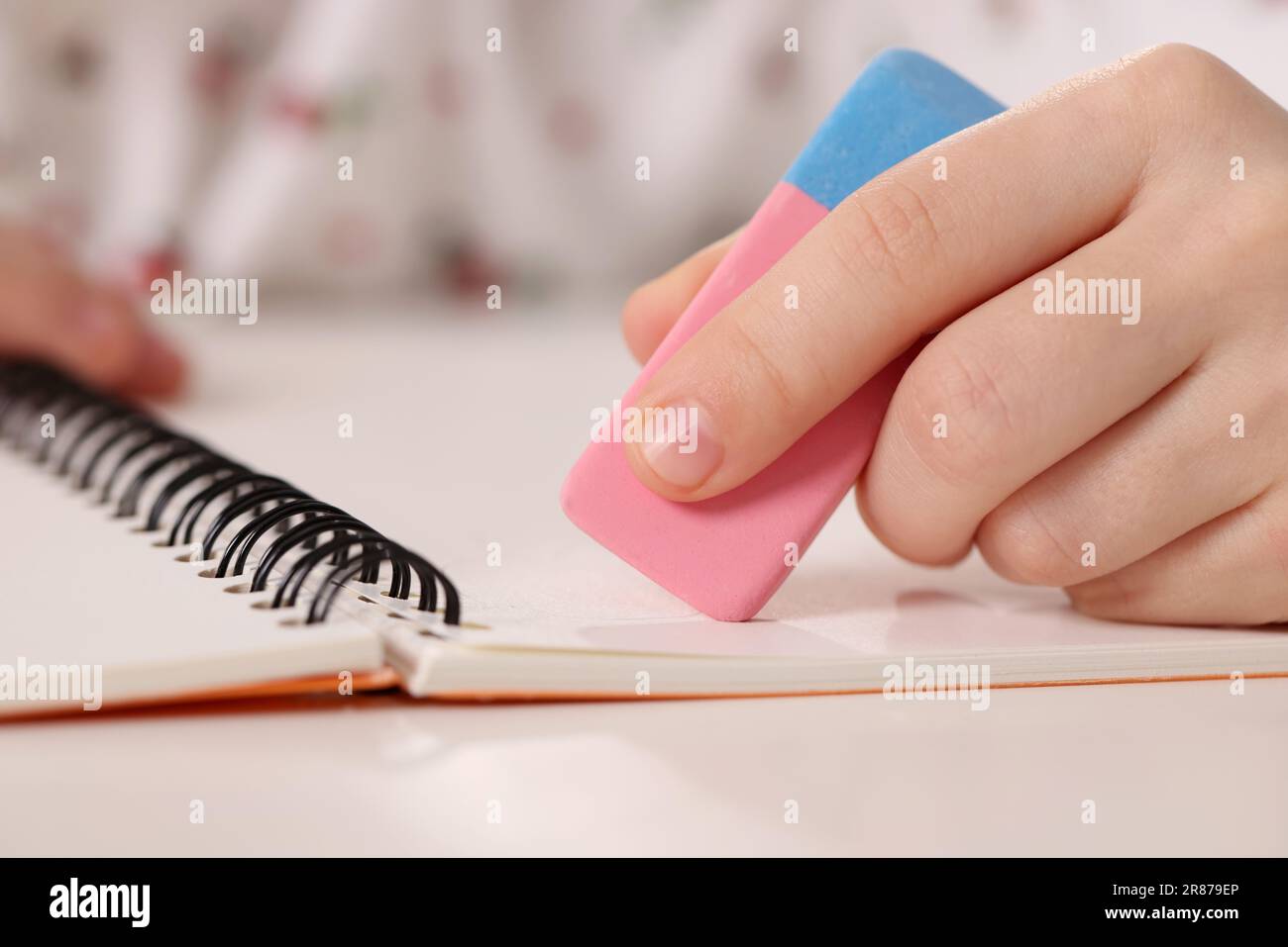 Homework child notebook closeup erase hi-res stock photography and ...