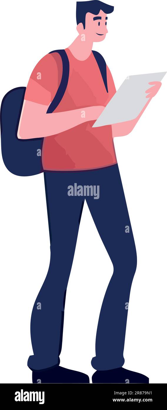 One successful man standing, holding paper Stock Vector Image & Art - Alamy