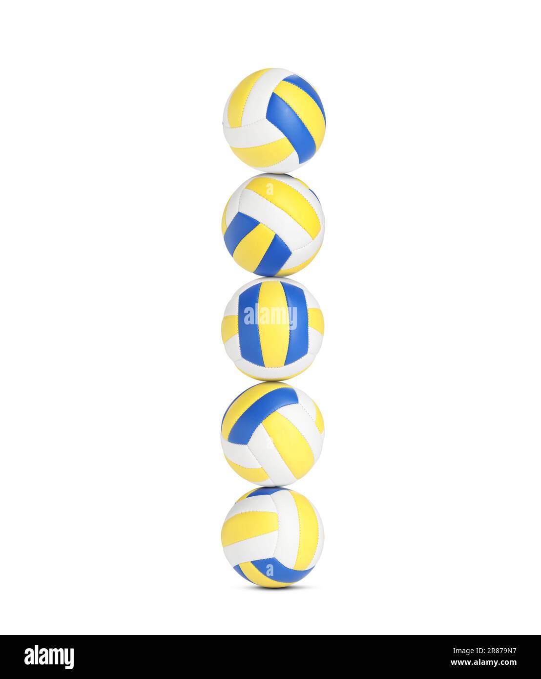 Stack of volleyball balls on white background Stock Photo - Alamy
