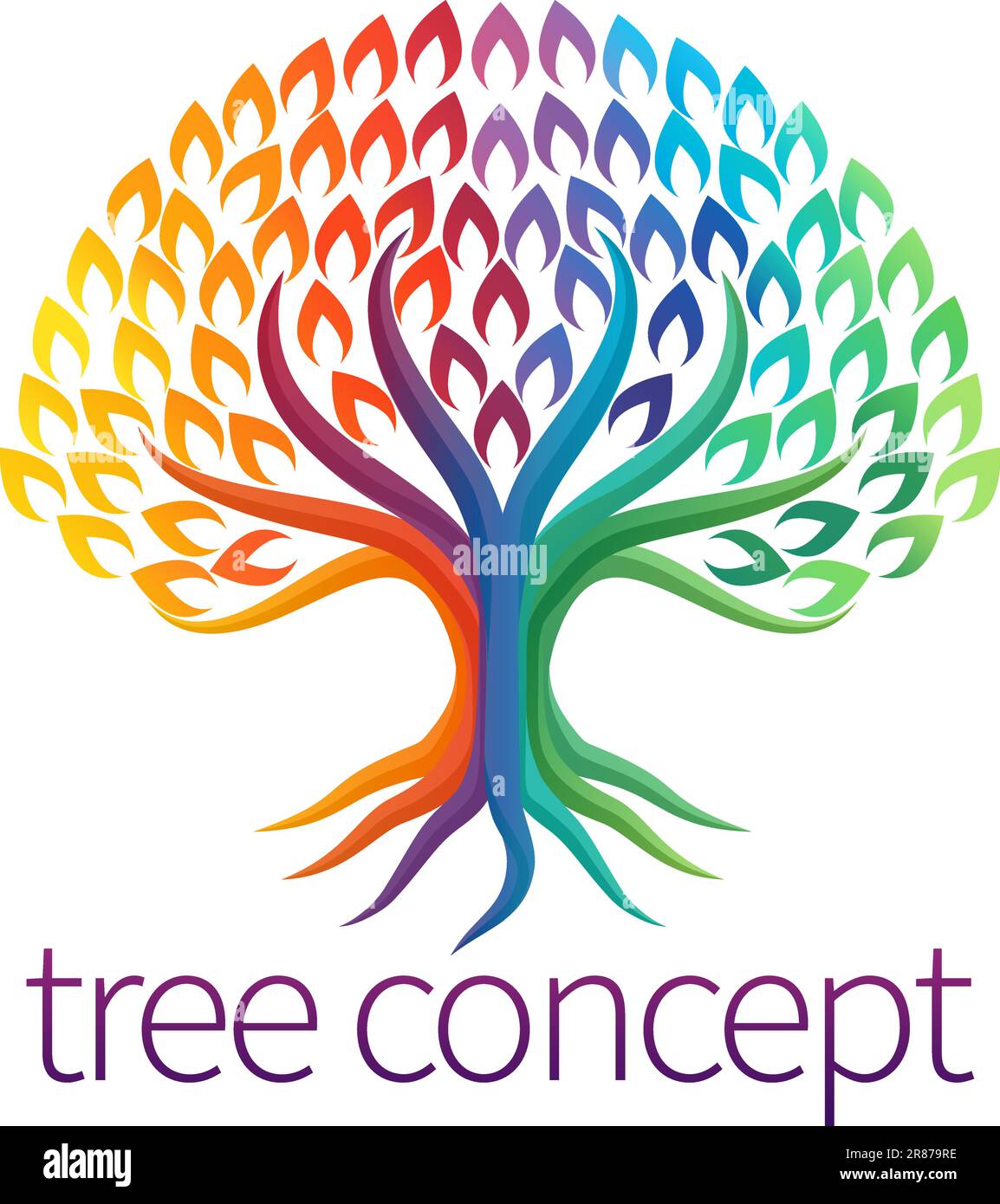 Rainbow Tree Abstract Stylised Concept Design Icon Stock Vector Image ...