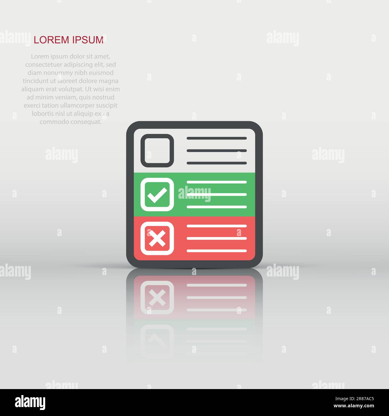 Questionnaire icon in flat style. Online survey vector illustration on ...