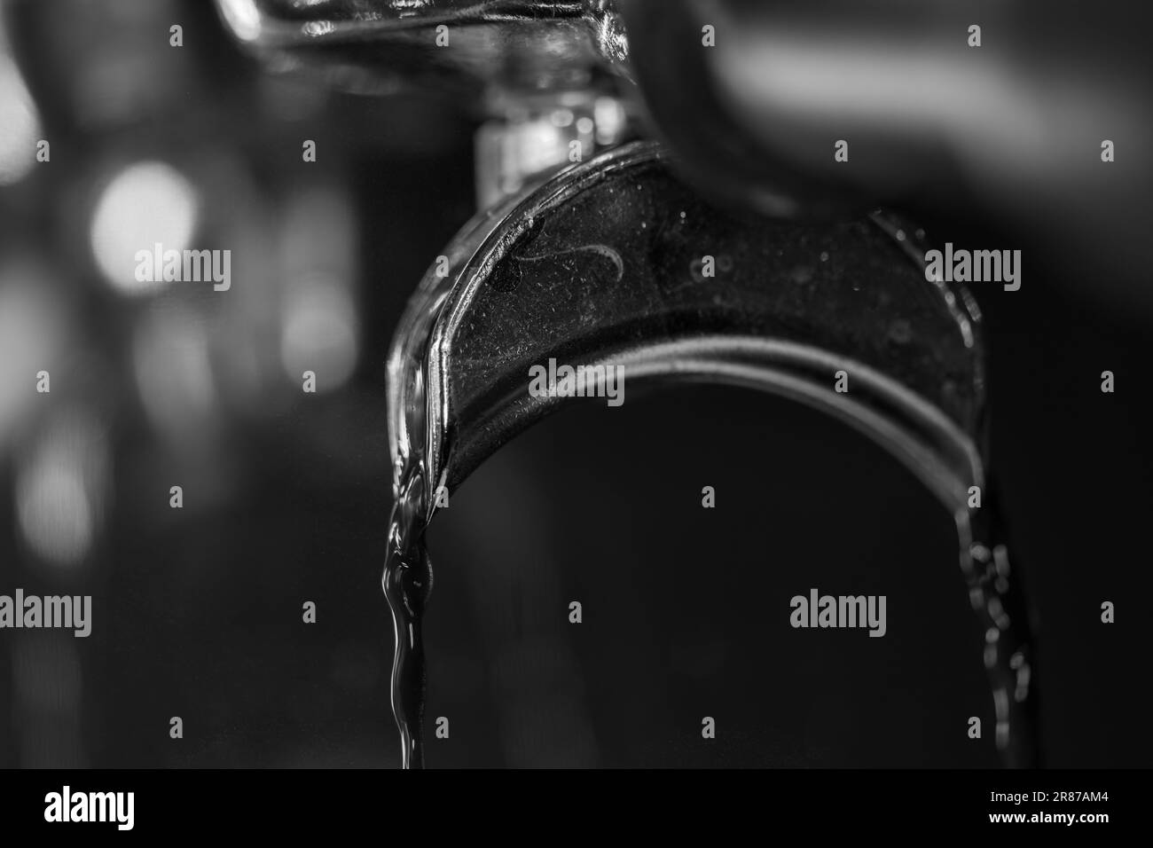Time espresso from coffee machine Black and White Stock Photos & Images ...