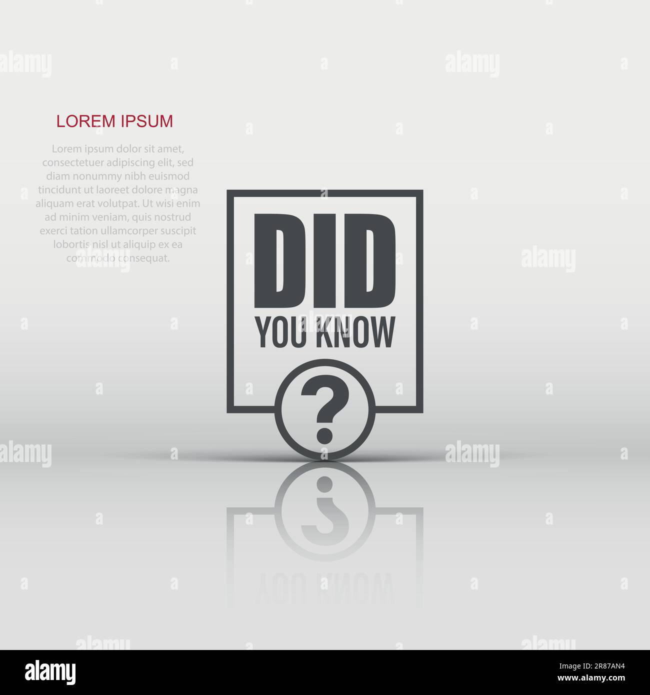 Did You Know icon in flat style. Question mark vector illustration on ...