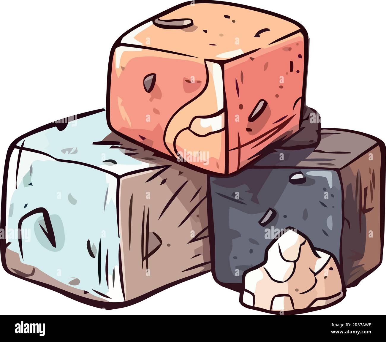 Cute cartoon rocks mineral solid Stock Vector Image & Art - Alamy