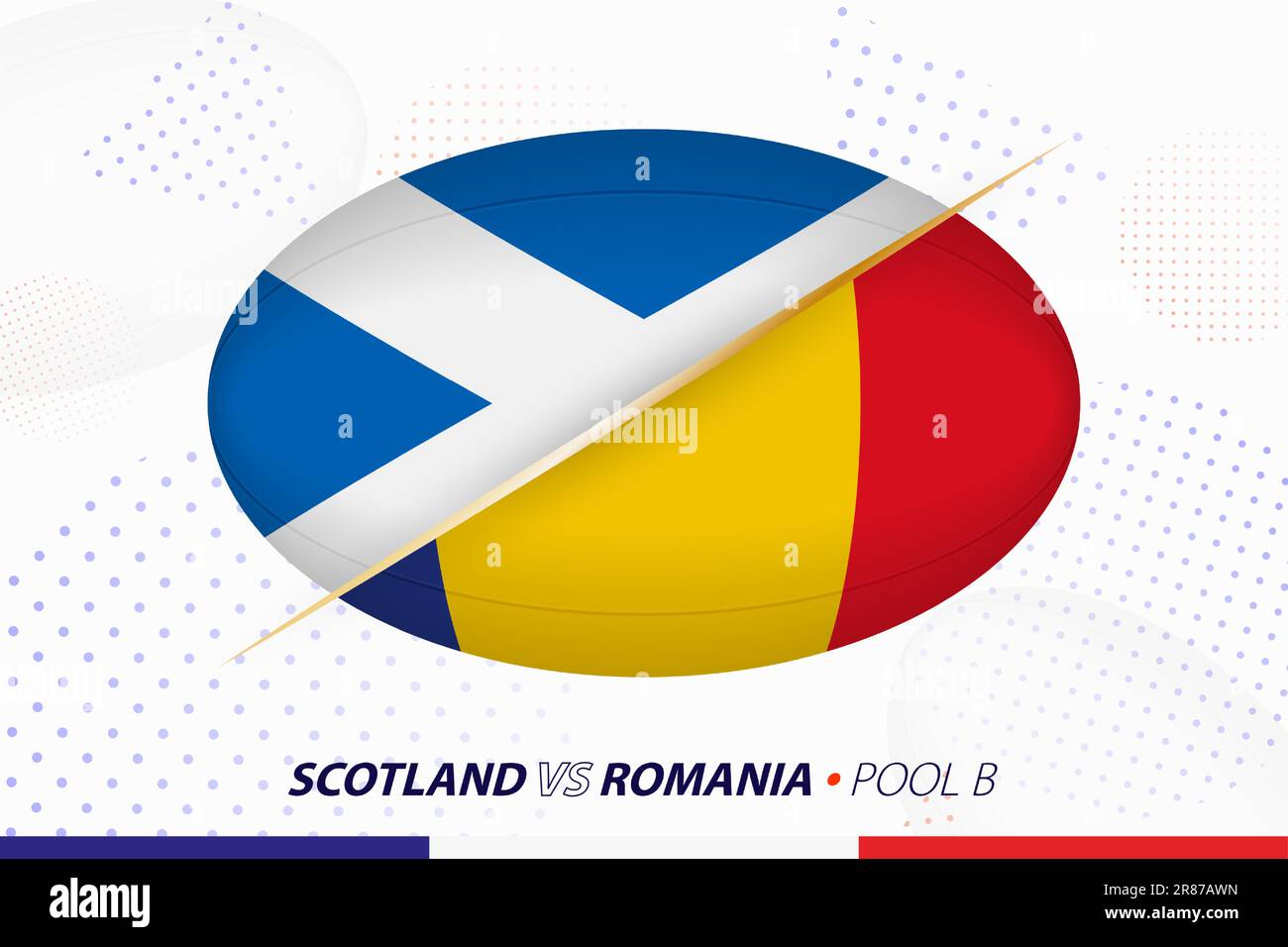 Rugby match between Scotland and Romania, concept for rugby tournament ...
