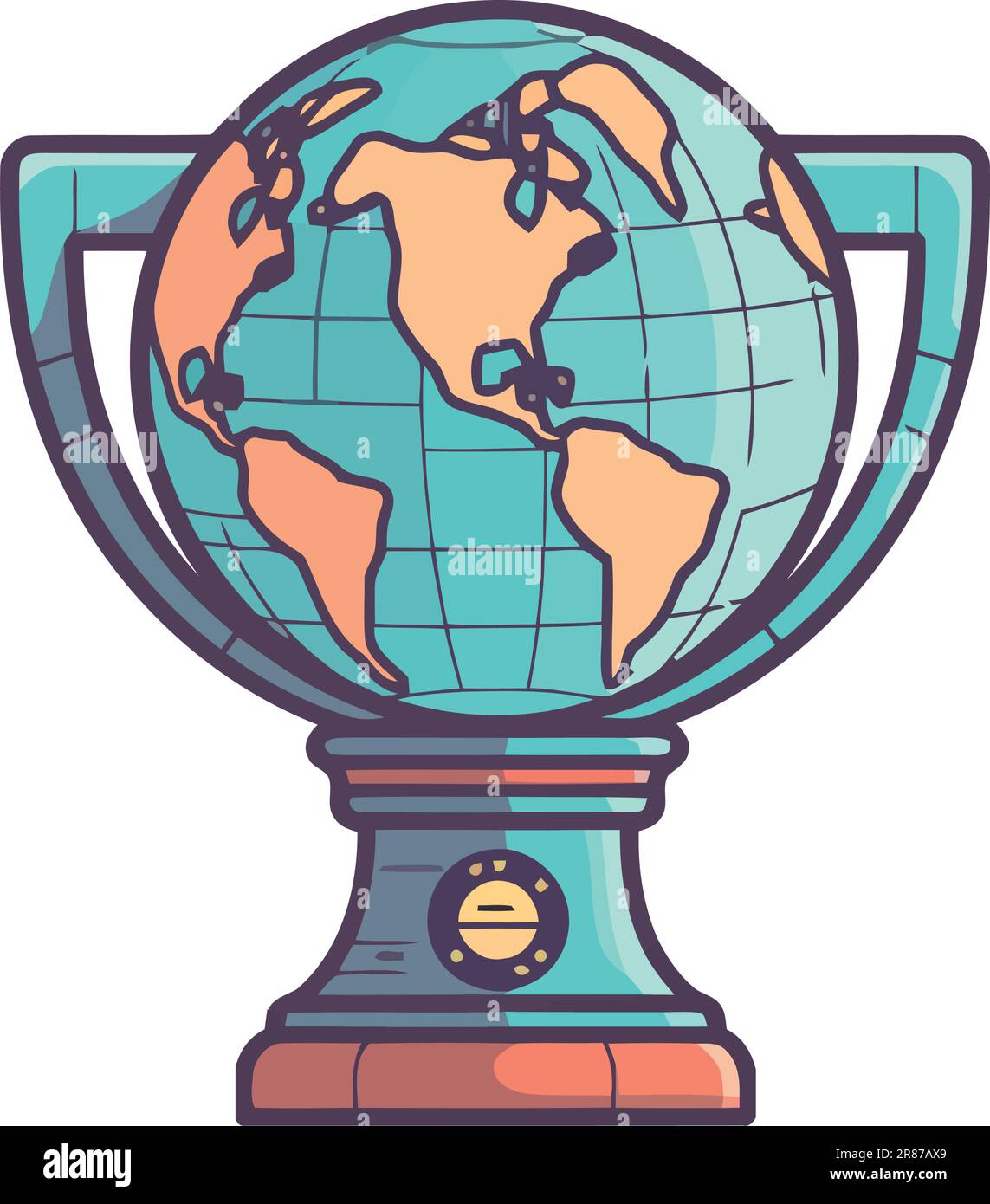 Global success symbolized by trophy on map Stock Vector Image & Art - Alamy