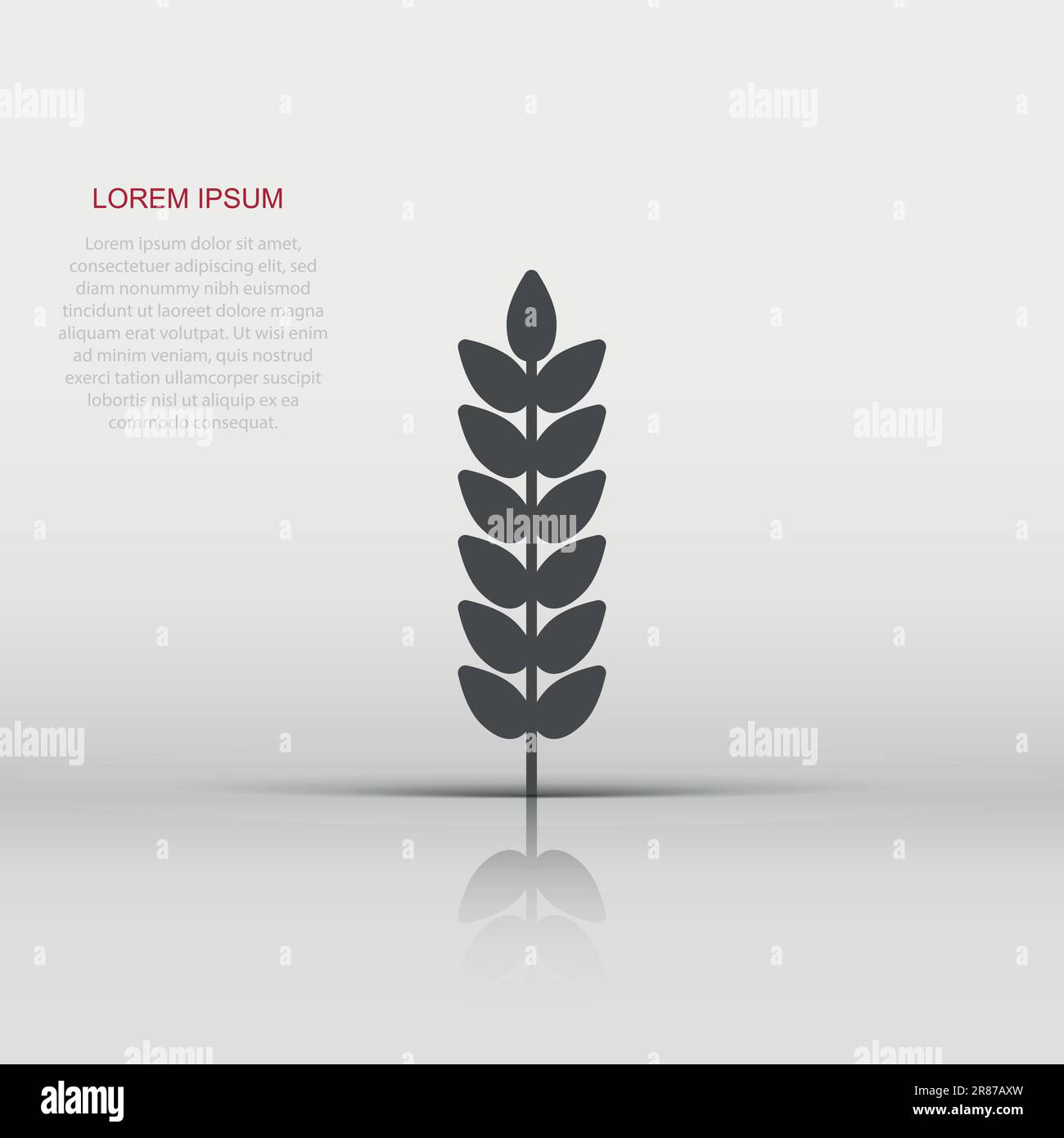 Wheat icon in flat style. Barley vector illustration on white isolated ...